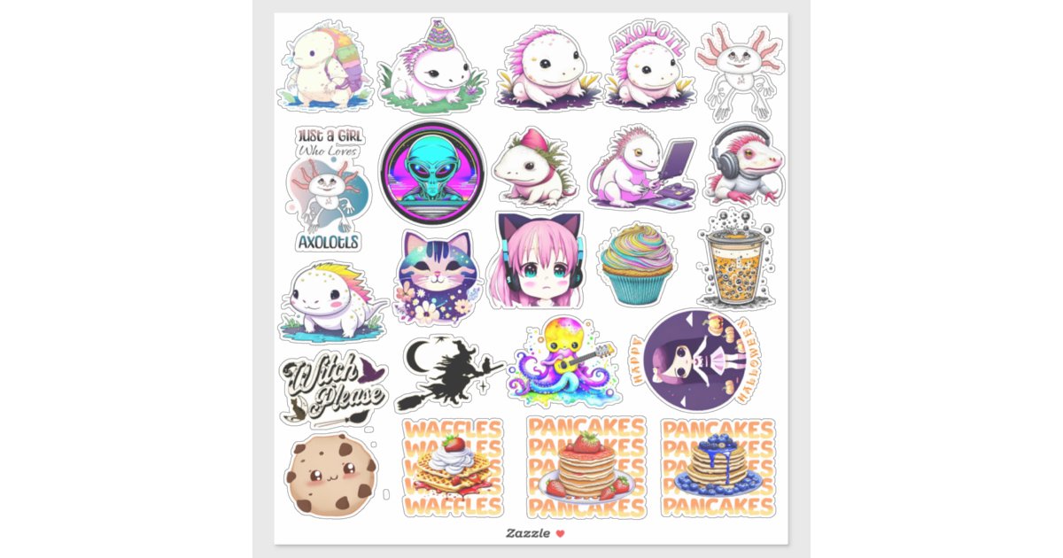Adesivo Engraçado Engraçado, Axolotl, Kawaii | Zazzle Brasil