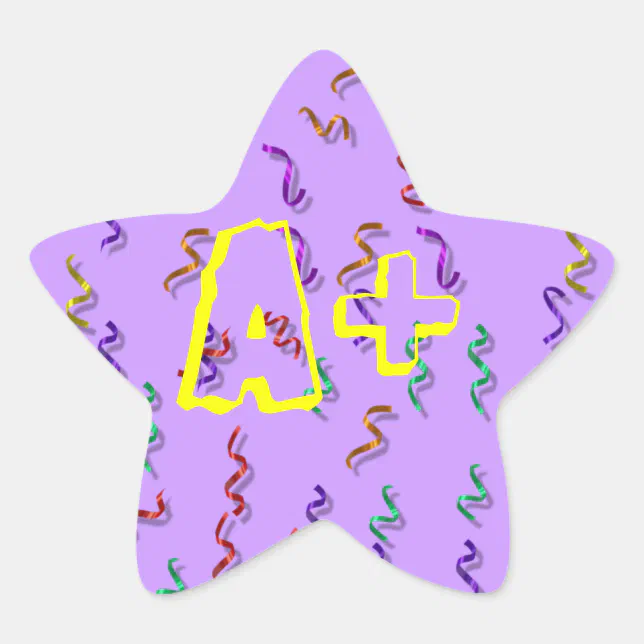 Adesivo Estrela Estudante Recompensa A+ Stickers | Zazzle Brasil