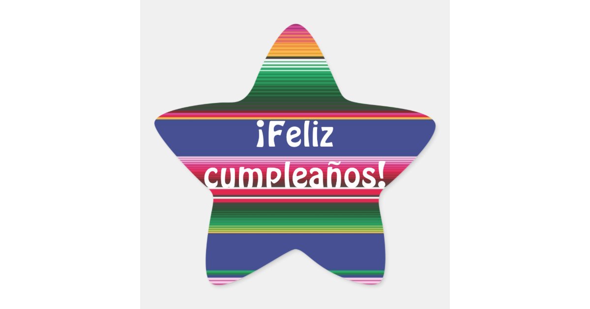 Adesivo Estrela Feliz Cumpleanos Sticker | Zazzle Brasil