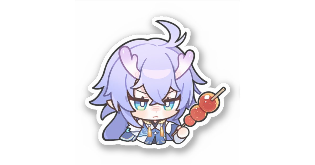 Adesivo Honkai Star Rail Chibi Bailu Skewer Sticker | Zazzle Brasil