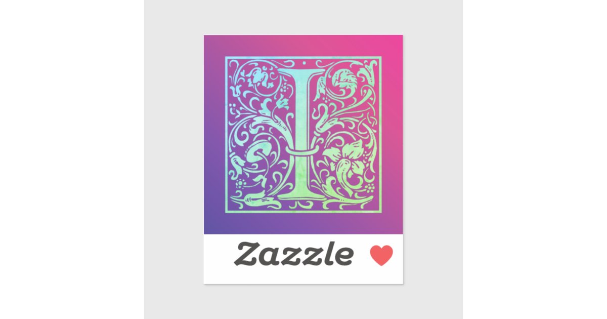 Adesivo Letra I Colorida Vintage - Primeira Letra Gradient | Zazzle Brasil