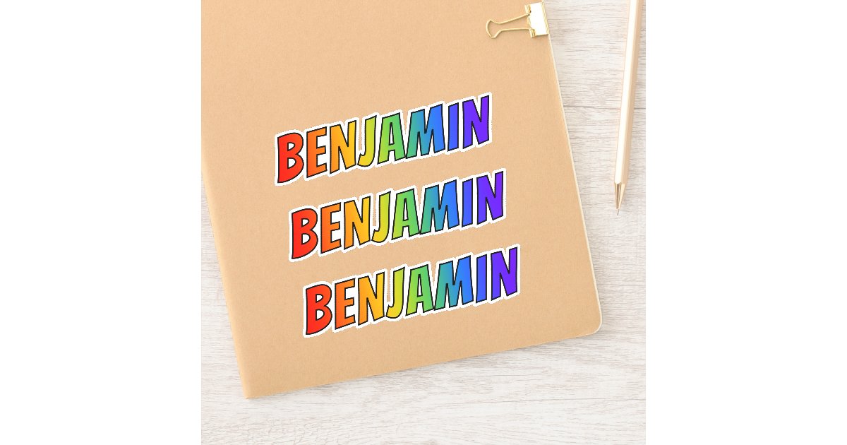 Adesivo Nome próprio "BENJAMIN" com cor divertida do arco- | Zazzle Brasil
