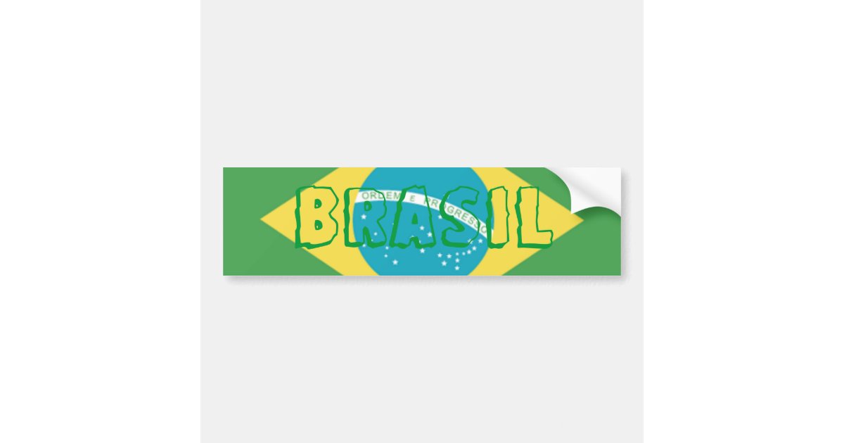 Adesivo Para Carro Flag of Brazil Bumper Sticker | Zazzle Brasil