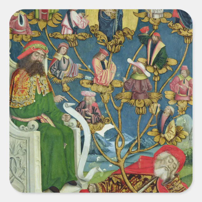 Adesivo Quadrado A árvore de Jesse, do Dome Altar, 1499 | Zazzle Brasil