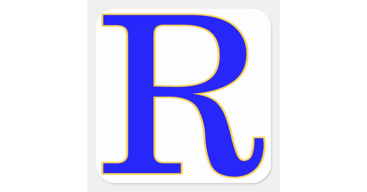Adesivo Quadrado Blue - Letra R Sticker | Zazzle Brasil