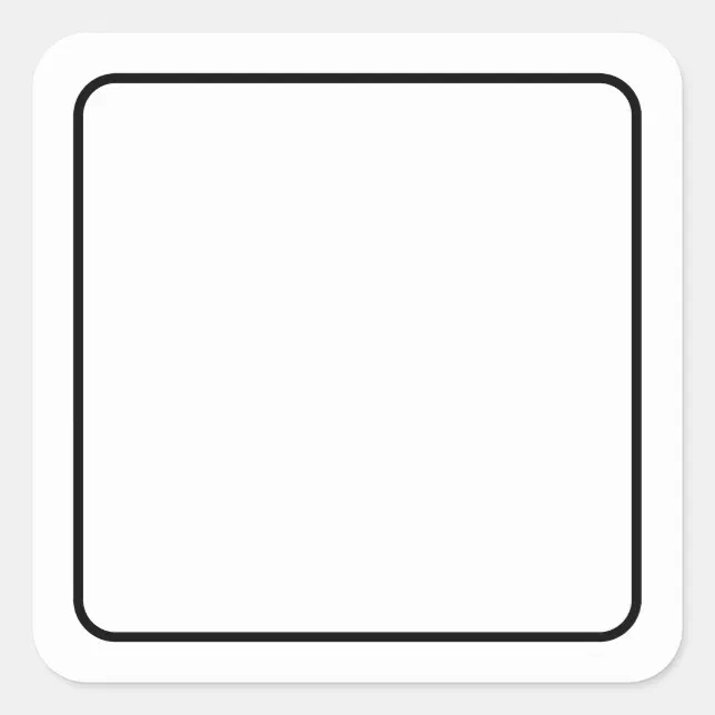 Adesivo Quadrado Branco simples Vazio com borda preta | Zazzle Brasil