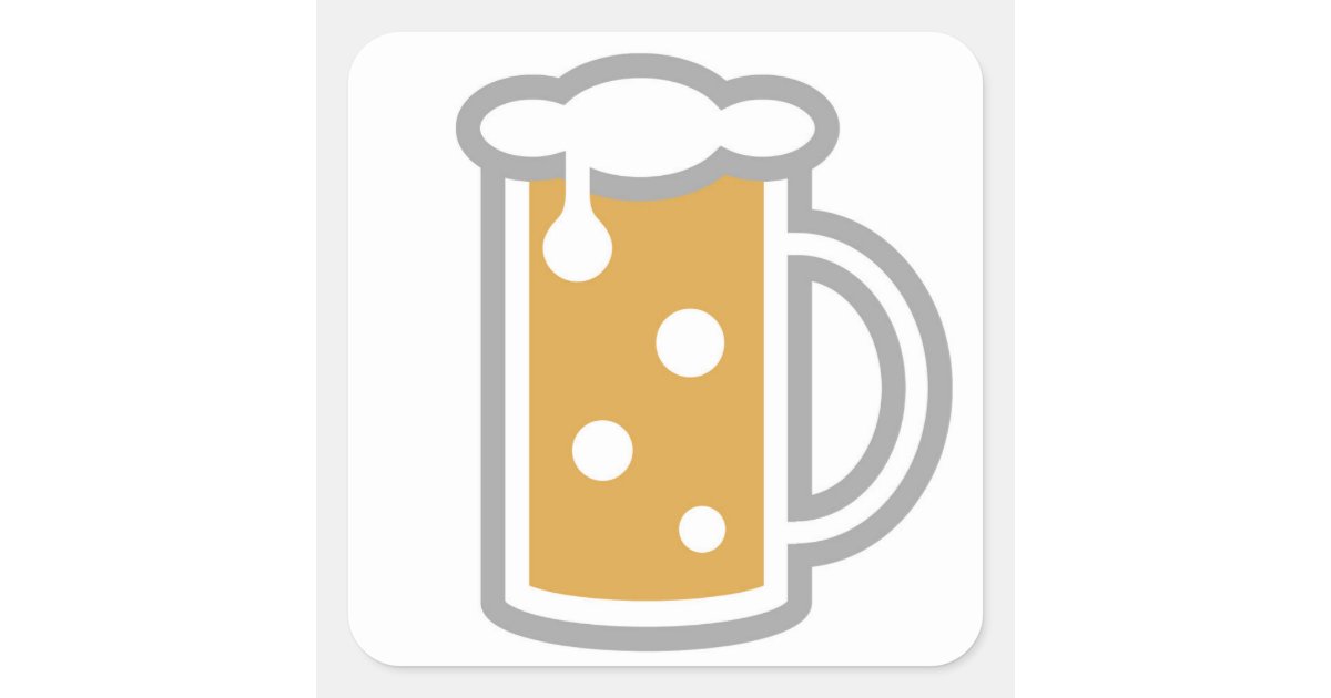 Adesivo Quadrado Engraçado Beer Emoji | Zazzle Brasil