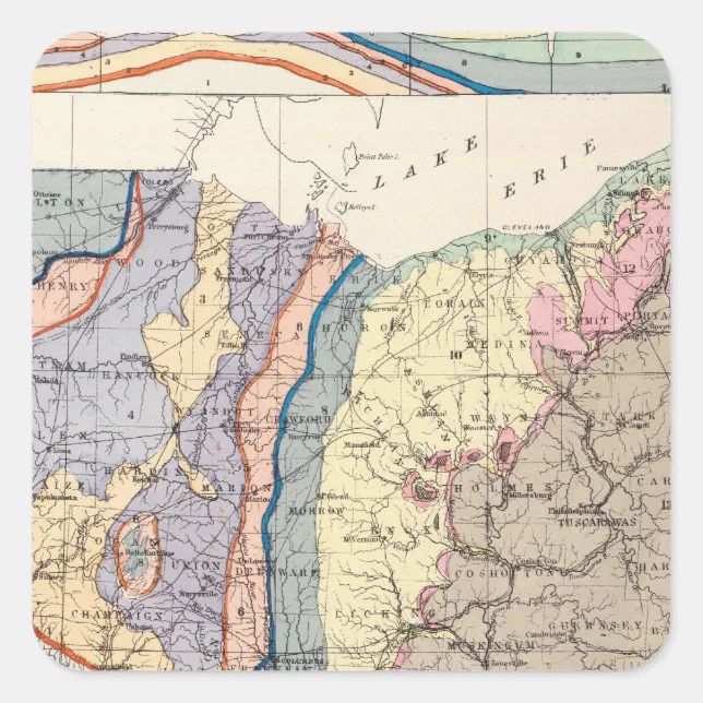 Adesivo Quadrado Mapa geológico de Ohio | Zazzle Brasil