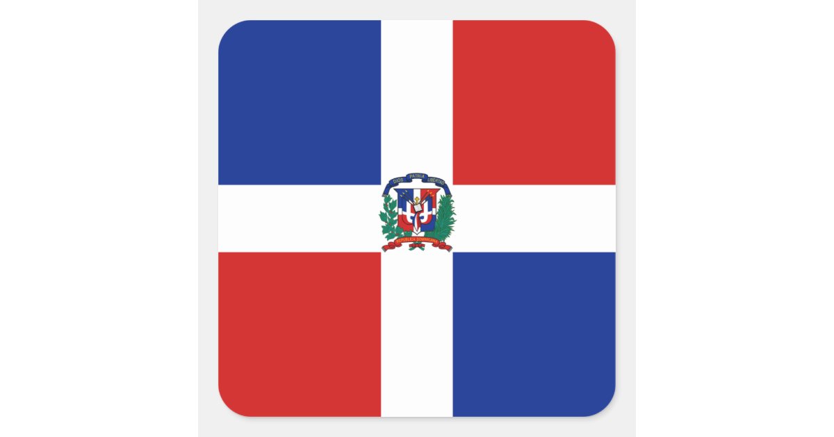 Adesivo Quadrado Sticker Dominicano Rep Flag | Zazzle Brasil