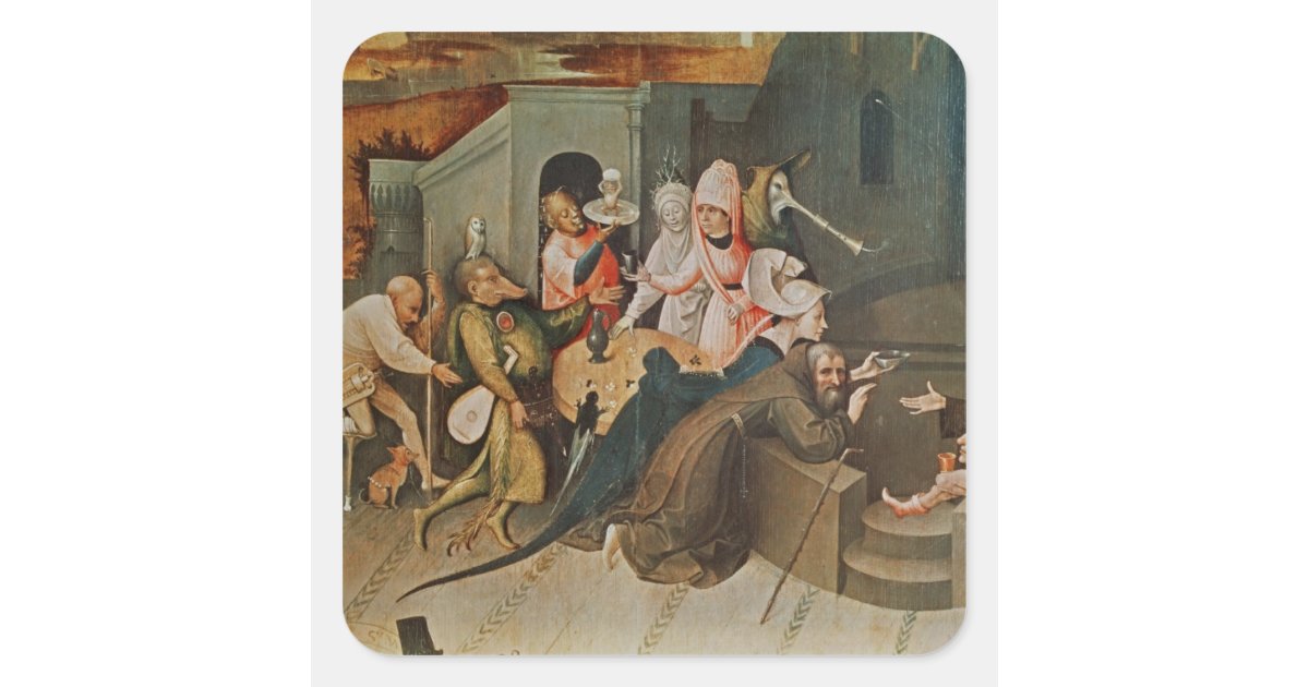 Adesivo Quadrado Triptych da Tentação da Rua. Anthony | Zazzle Brasil