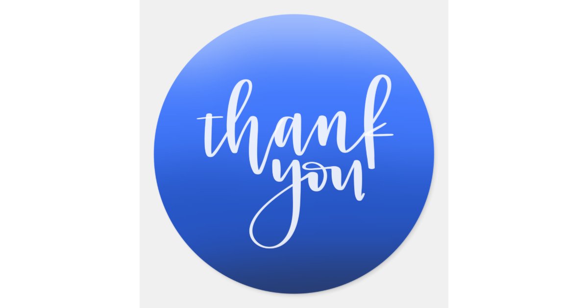 Adesivo Redondo Blue Obrigado Sticker | Zazzle Brasil