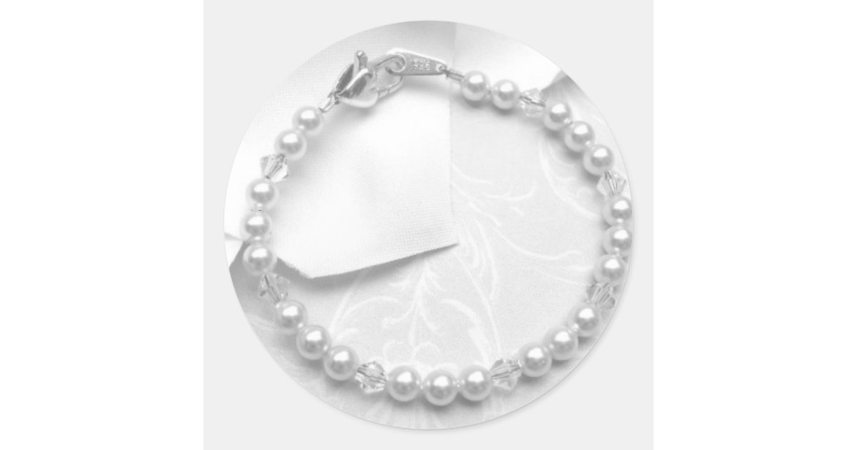 ADESIVO REDONDO BRIDAL PEARLS STICKER | Zazzle Brasil