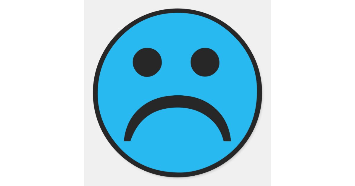 Adesivo Redondo Cara triste | Zazzle Brasil