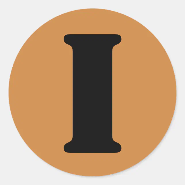 Adesivo Redondo Carta I - Alfabeto Estêncil por Janz Peru Dourado ...