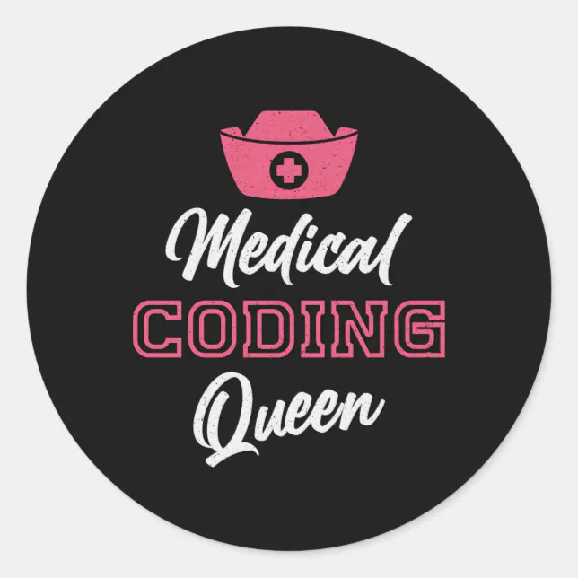 Adesivo Redondo Codificador Médico Queen Coding ICD Programmer Cod | Zazzle Brasil