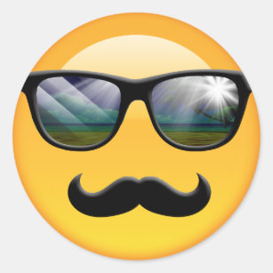 Adesivos Emoji Bigode | Zazzle.com.br
