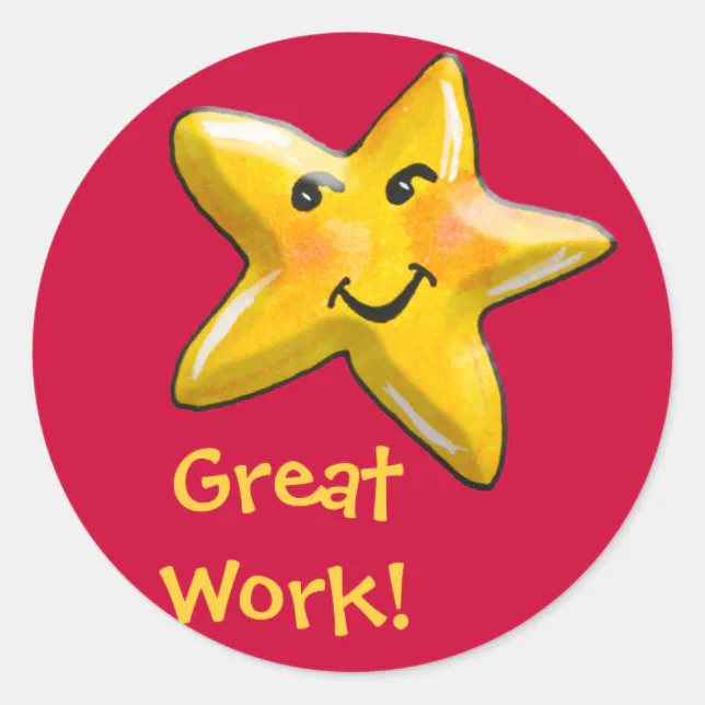 Adesivo Redondo Excelente Work Star Sticker | Zazzle Brasil