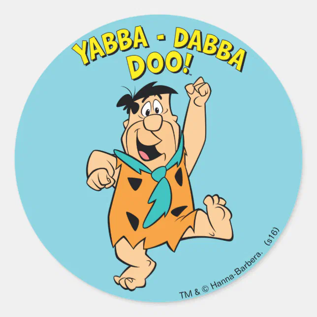 Adesivo Redondo Fred Flintstone Yabba-Dabba Doo! | Zazzle Brasil