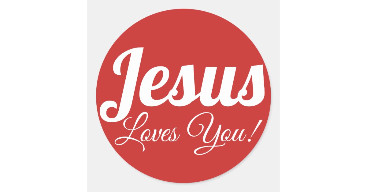 Adesivo Redondo Jesus te ama | Zazzle Brasil