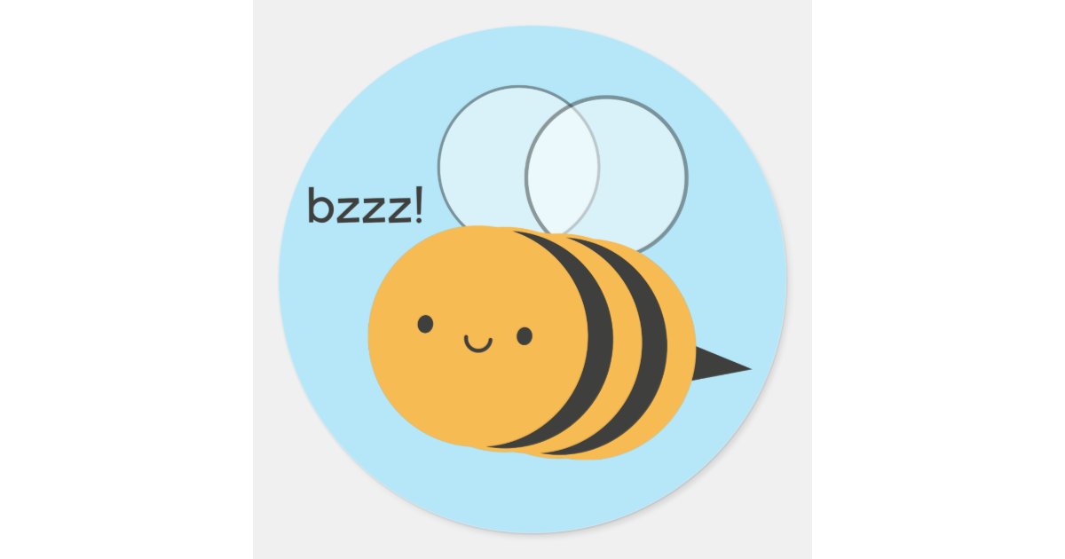 Adesivo Redondo Kawaii Buzzy Bumble Bee | Zazzle Brasil