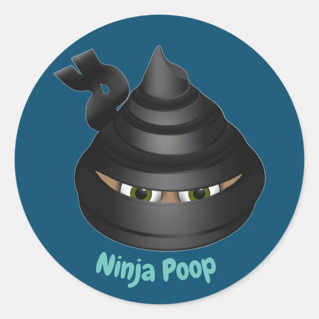 Adesivo Redondo Ninja Poop Emoji | Zazzle Brasil