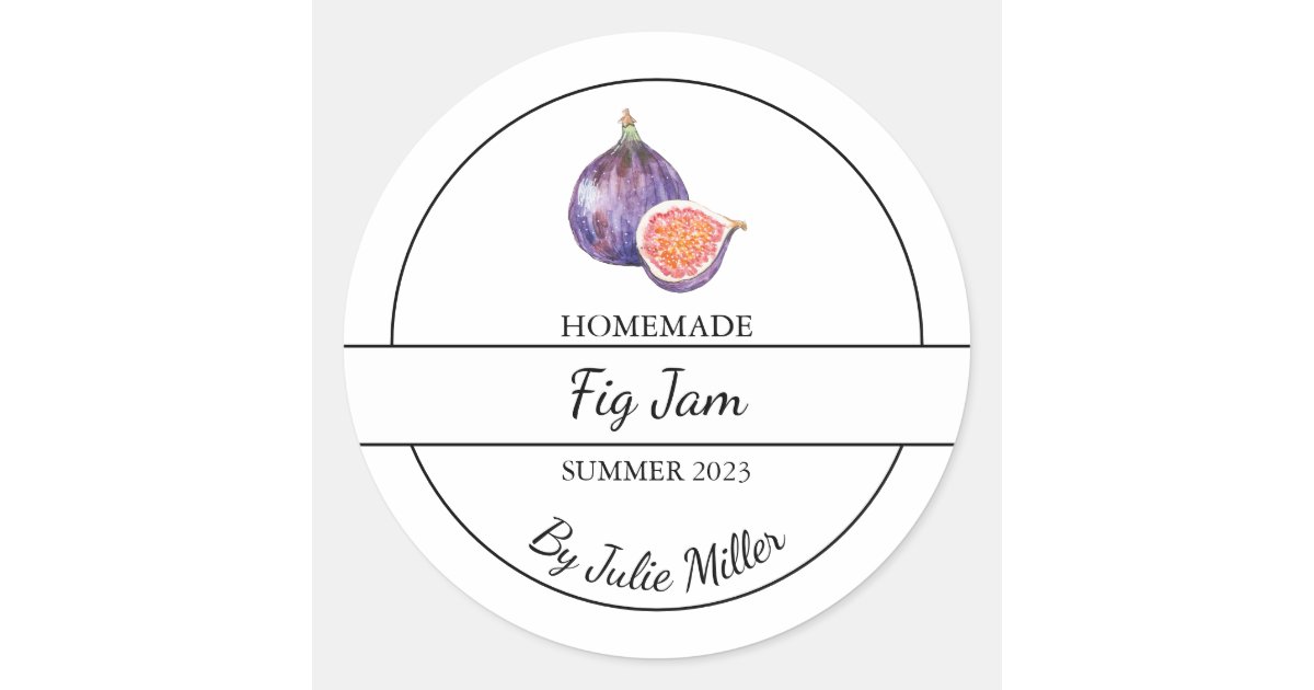 Adesivo Redondo Rótulo Simples de Emperramento de Fig Homemade | Zazzle ...