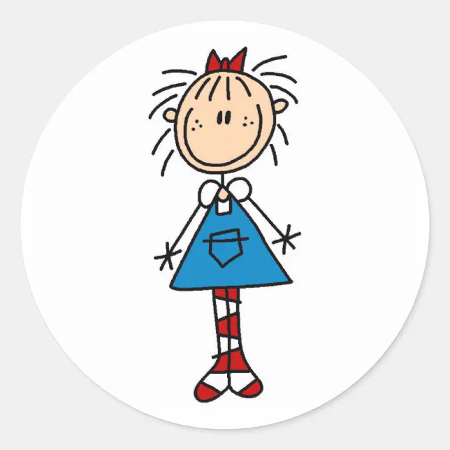 Adesivo Redondo Stick Figure Annie Sticker | Zazzle Brasil