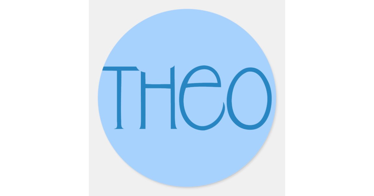Adesivo Redondo Teo Blue Sticker | Zazzle Brasil