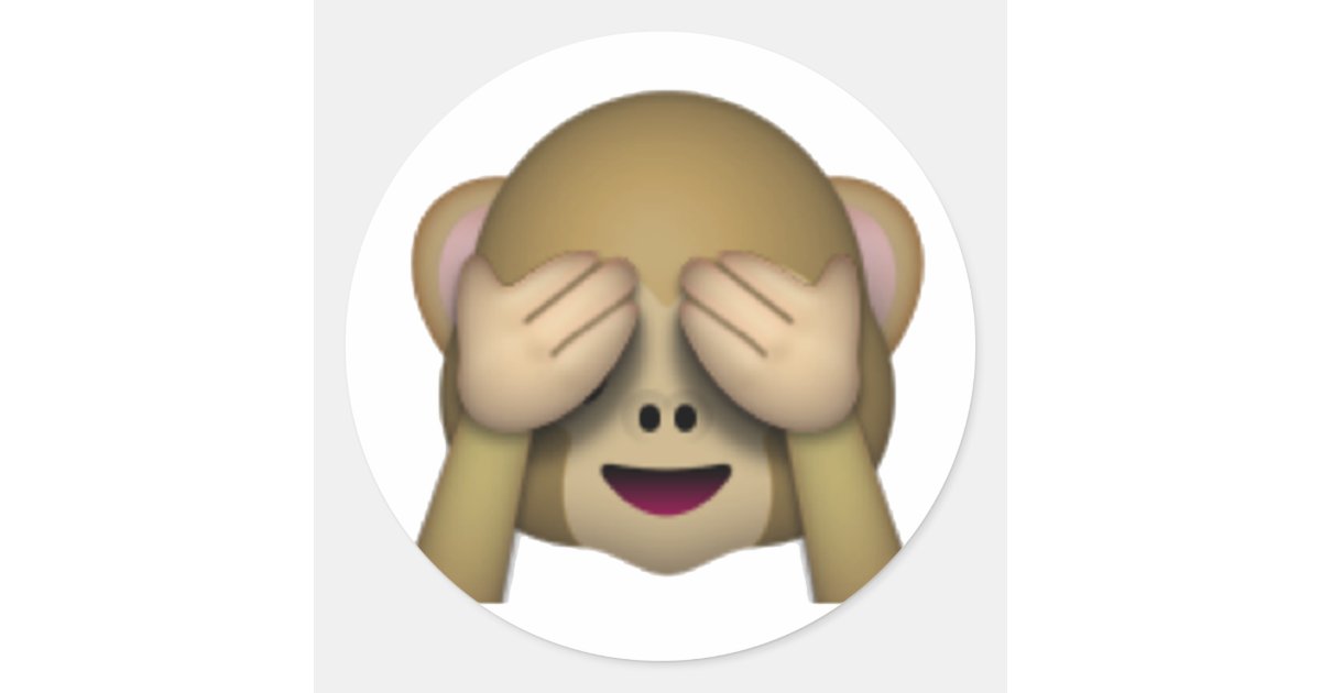 Adesivo Redondo Ver Sem Macaco Mau - Emoji | Zazzle Brasil