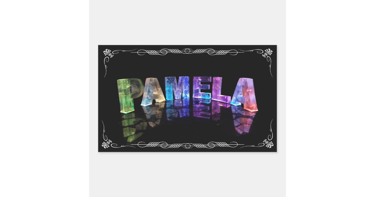 Adesivo Retangular Pamela - O nome Pamela em luzes 3D (Foto | Zazzle Brasil