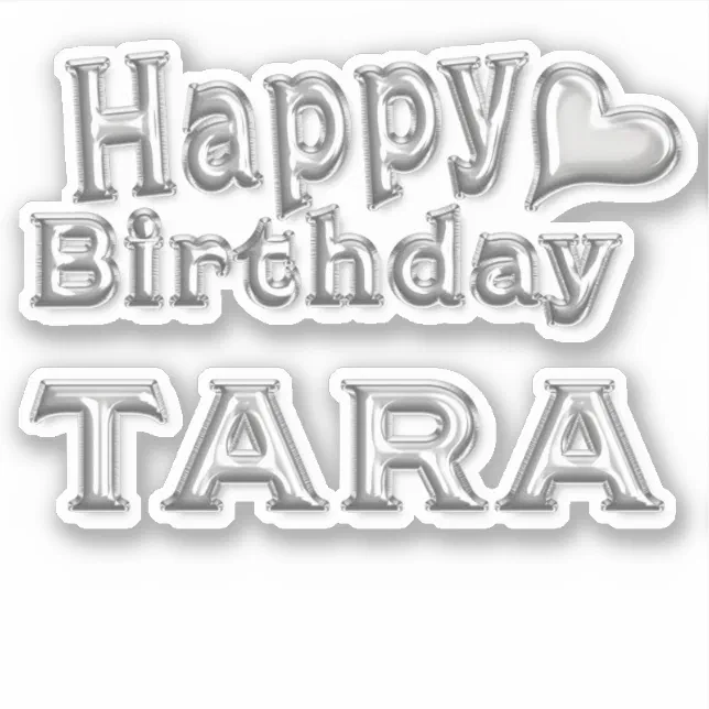Adesivo Tara Happy Birthday silver Aufkleber Sticker | Zazzle Brasil