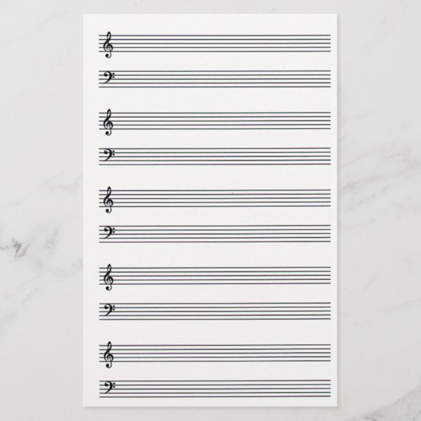 Papel de Carta Notas Musicais | Zazzle.com.br