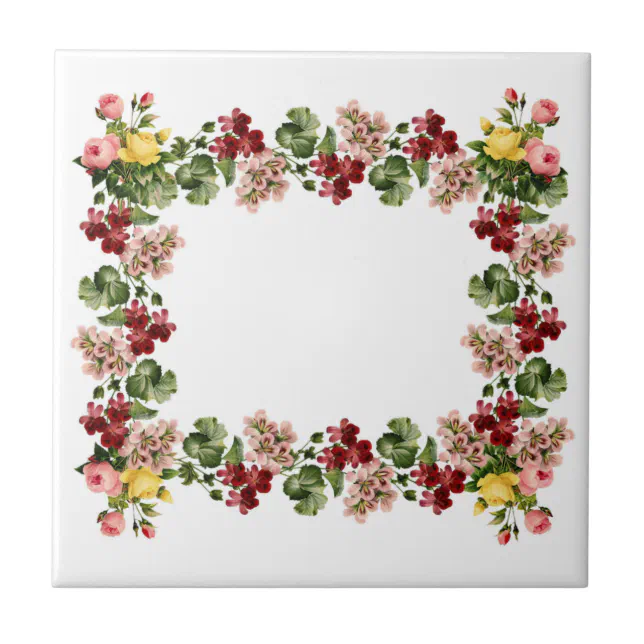 Azulejo Vintage Floral | Zazzle Brasil