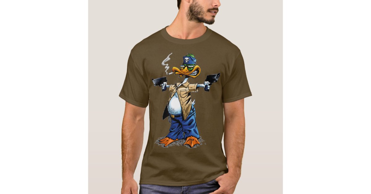 Camiseta Pato fumando com arma | Zazzle Brasil