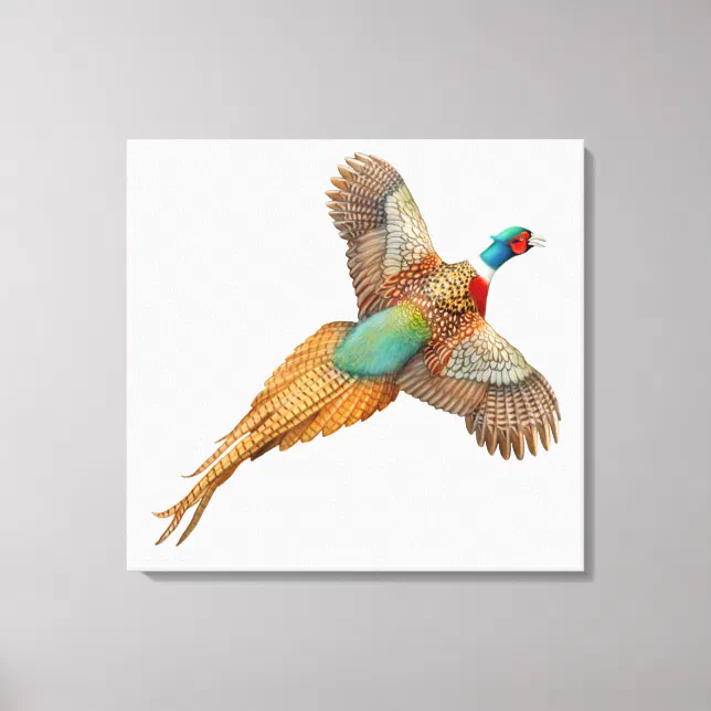 Arte Voadora De Faisao Ouro Oriental De Canvas De Faisão | Zazzle