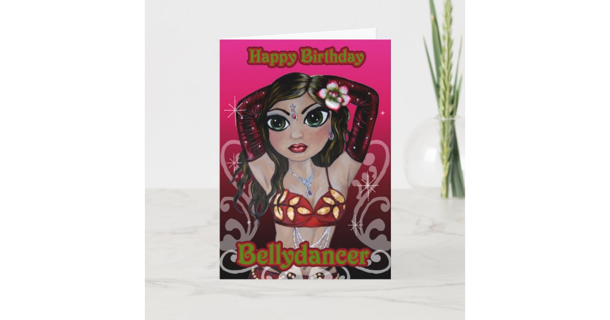 Cartão Belly Dance Birthday Card | Zazzle Brasil