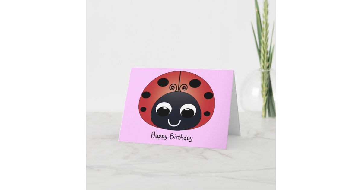 Cartão de Aniversário de Ladybug | Zazzle Brasil
