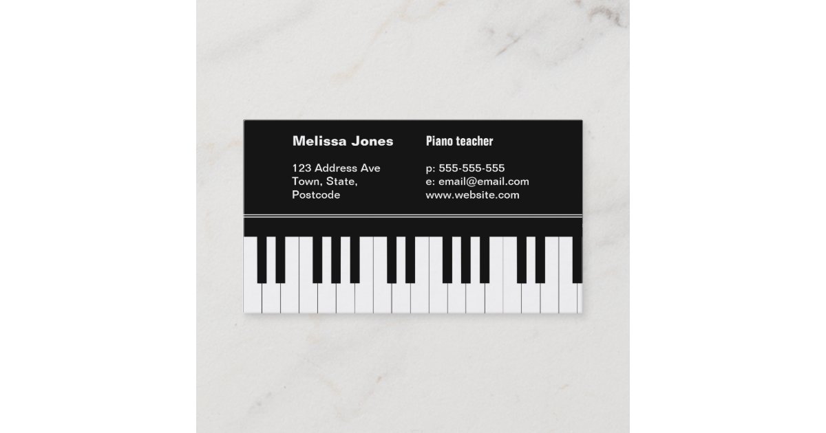 Cartão de visita do teclado de piano | Zazzle Brasil