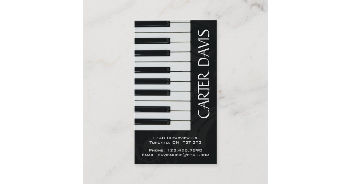 Cartão De Visita Instrumento musical - piano | Zazzle Brasil