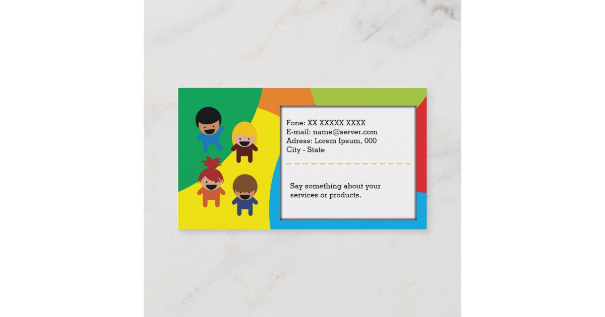 Cartão De Visita Kids Card | Zazzle Brasil