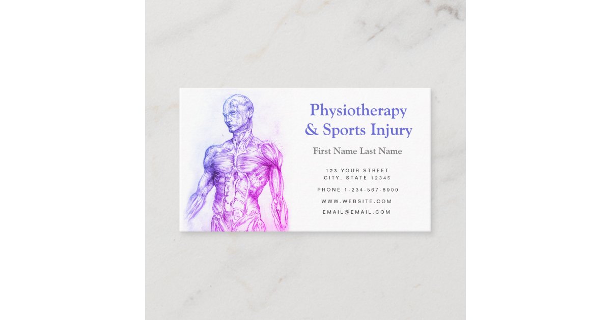 Cartão De Visita Physiotherapy and Sports Injury Business Card | Zazzle ...