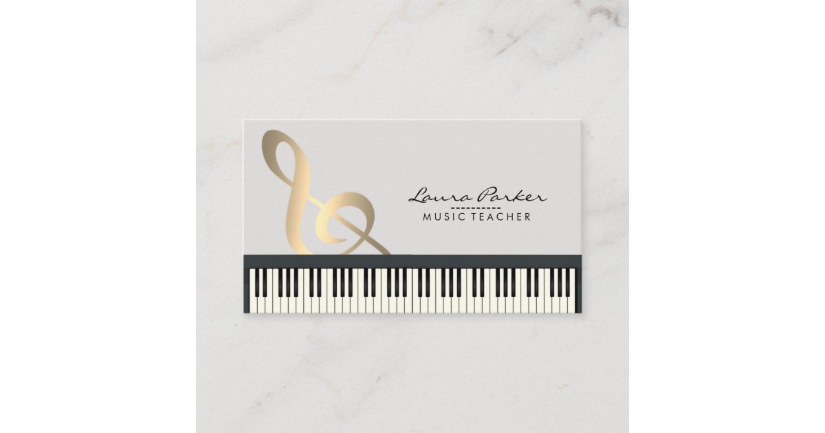 Cartão De Visita Pianista do músico do teclado de piano do | Zazzle Brasil