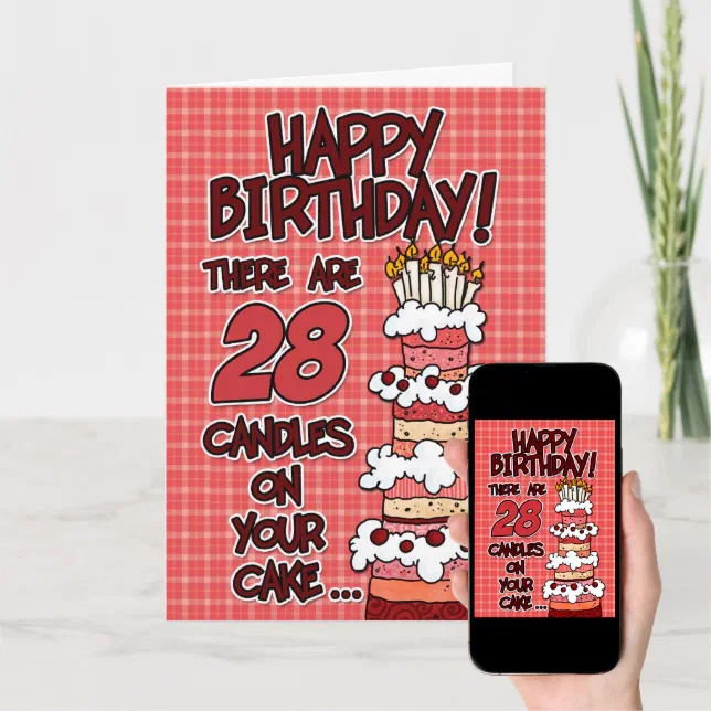 Cartão Feliz Aniversário - 28 Anos | Zazzle Brasil