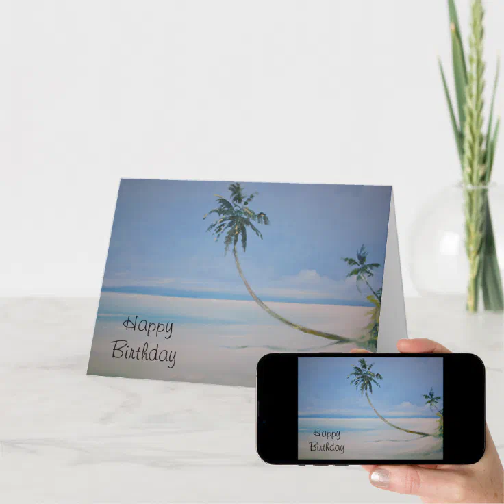 Cartão Palm Trees Happy Birthday Card | Zazzle Brasil