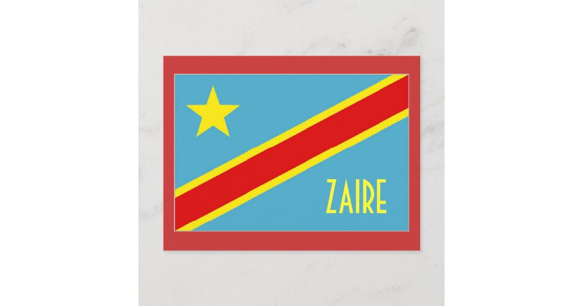 Cartão postal com bandeira Zaire | Zazzle Brasil