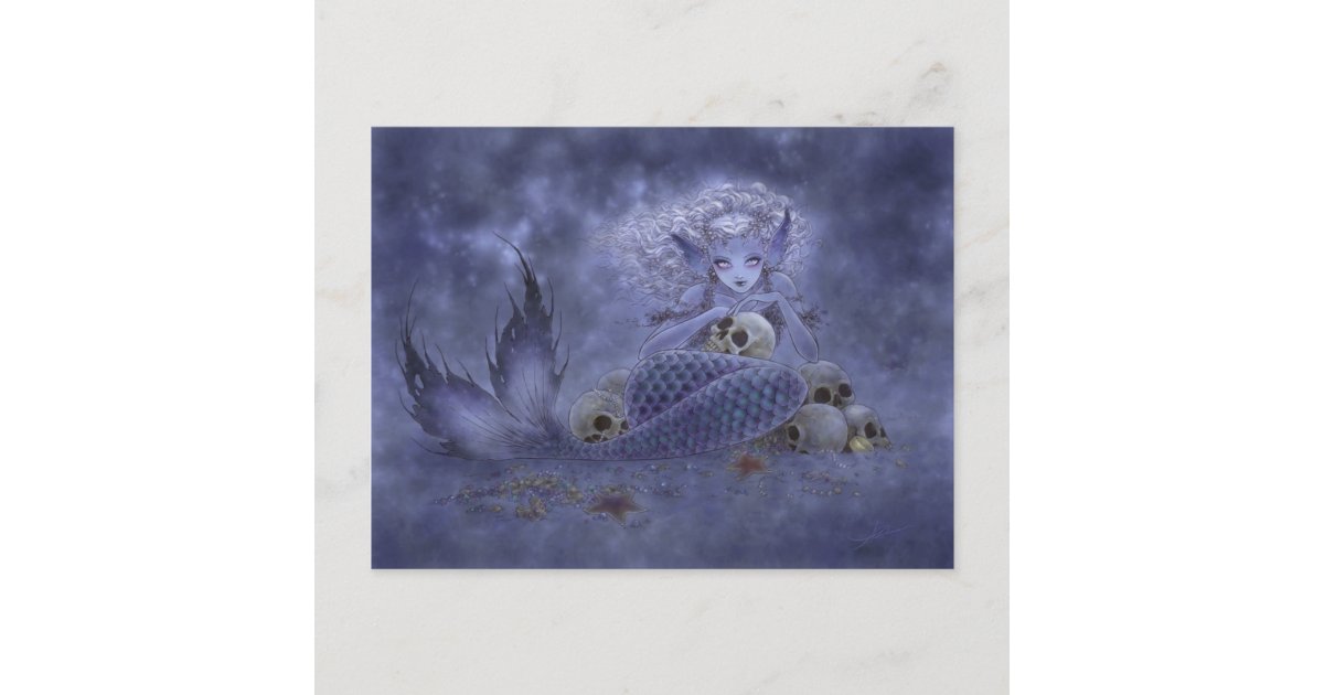 Cartão Postal Fantasy Postcard - Dark Mermaid | Zazzle Brasil