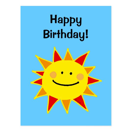 Cartão Postal Feliz aniversario! (sol) | Zazzle.com.br