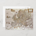 Cartão Postal Mapa antigo da Europa por Willem Jansz Blaeu, c161 | Zazzle Brasil