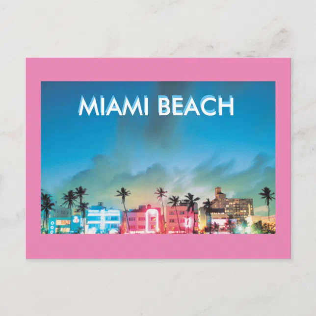 CARTÃO POSTAL MIAMI BEACH FLORIDA | Zazzle Brasil