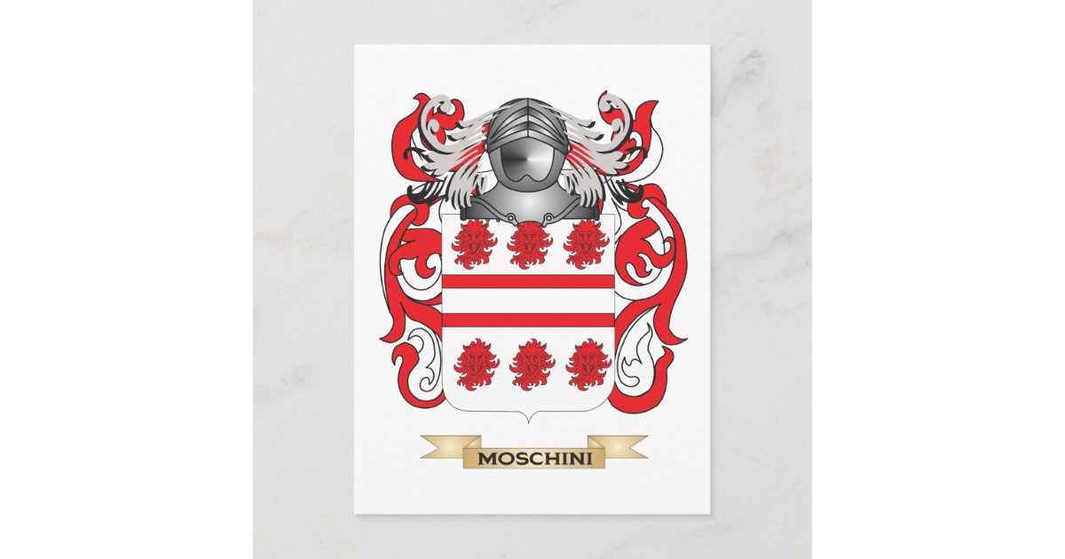 Cartão Postal Moschini Casaco de Braços (Crest Familiar) | Zazzle Brasil